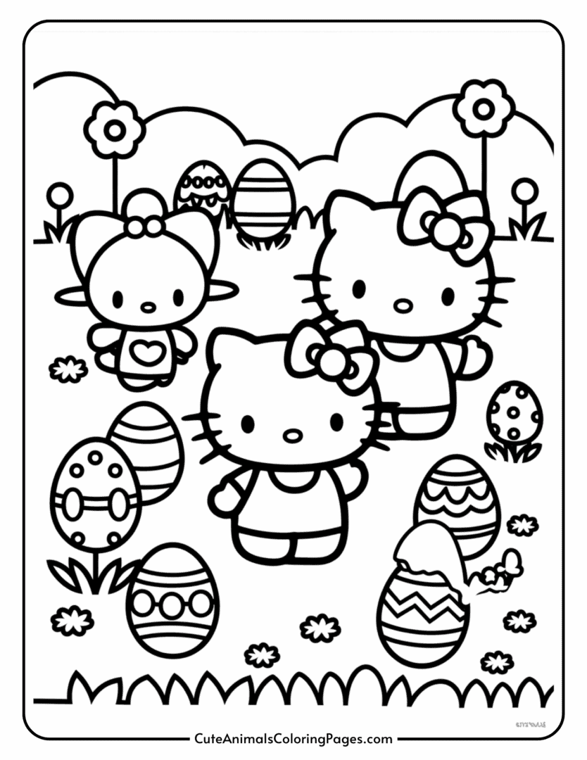 Hello Kitty Easter Coloring Pages (15 Free Printable PDF Pages) - Cute ...