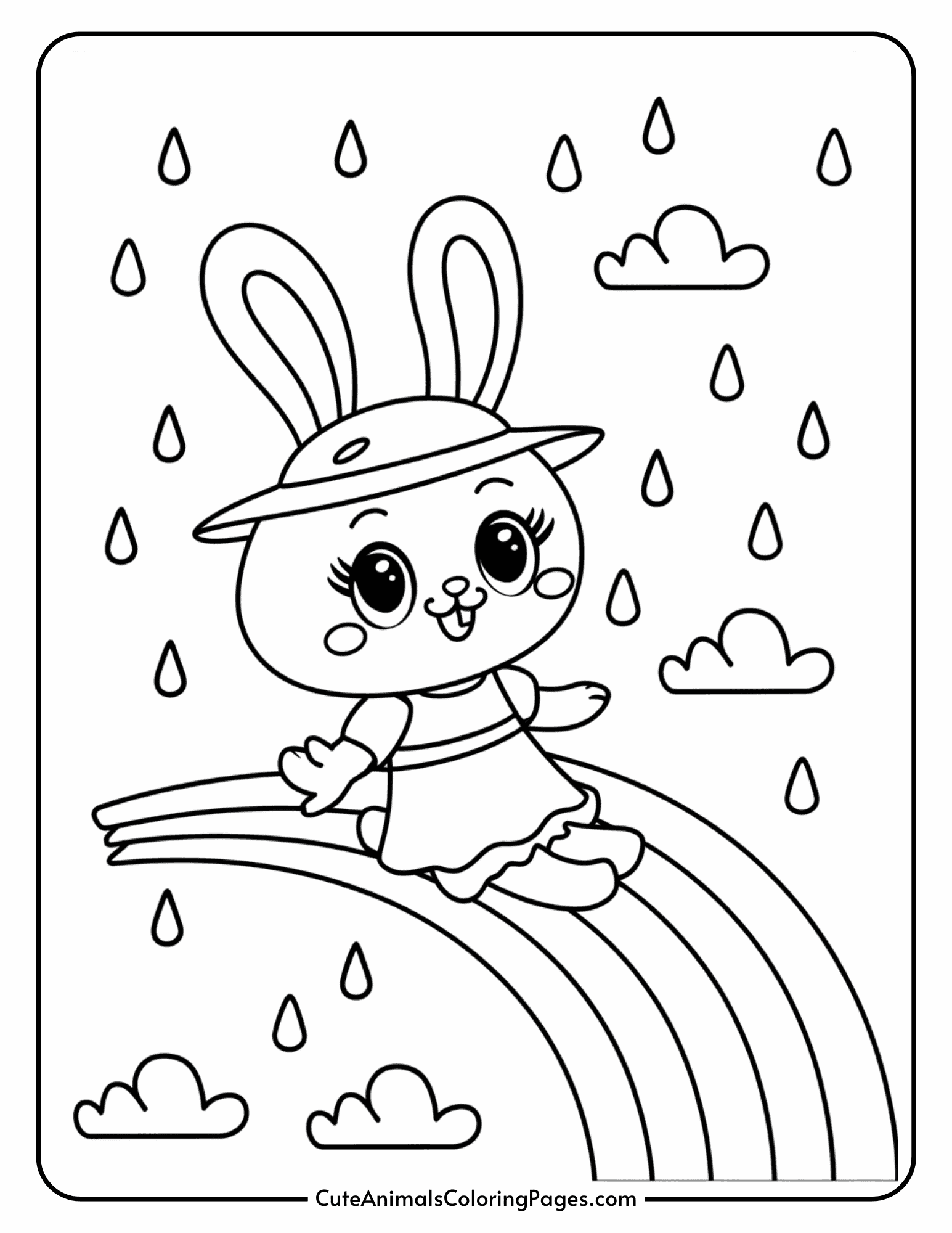 Kawaii Bunny Coloring Pages (13 Free Printable PDF Pages) - Cute ...