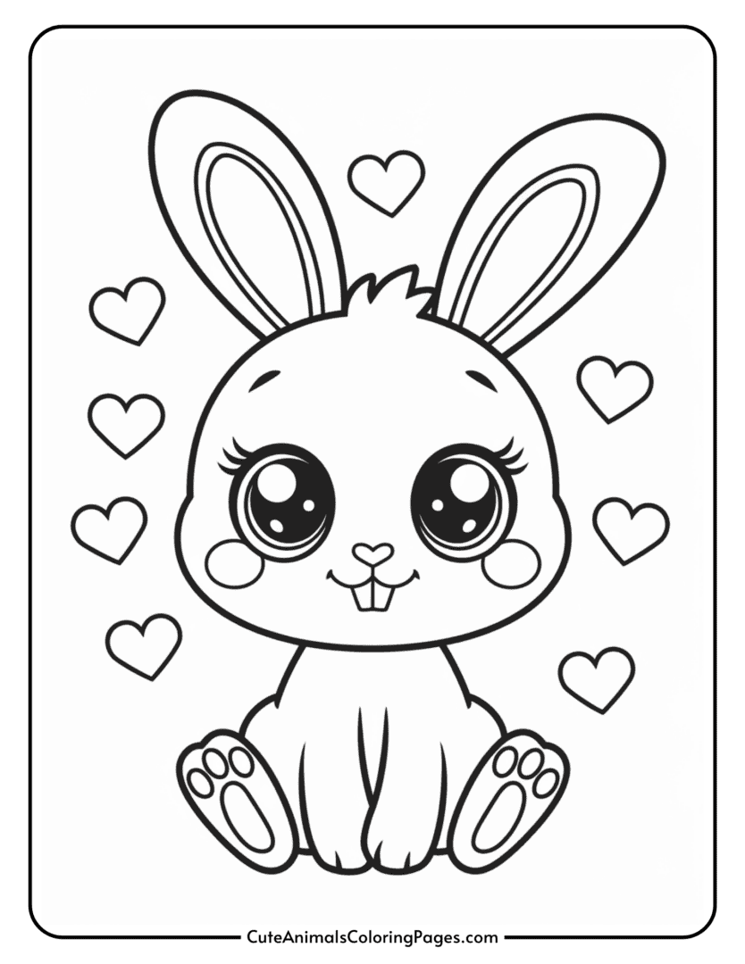 Kawaii Bunny Coloring Pages (13 Free Printable PDF Pages) - Cute ...