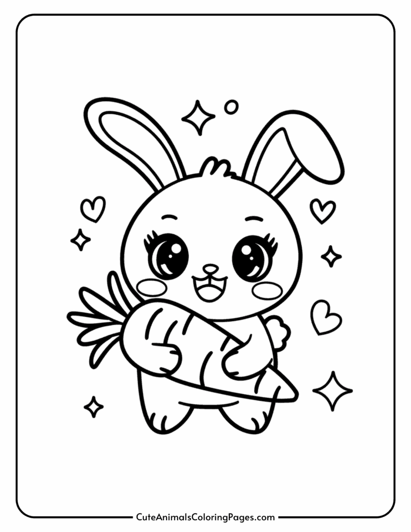 Kawaii Bunny Coloring Pages (13 Free Printable PDF Pages) - Cute ...