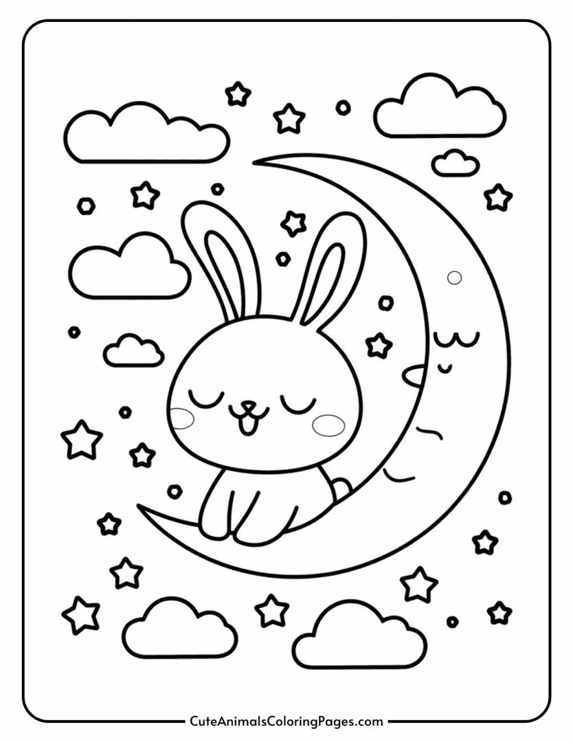 Kawaii Bunny Coloring Pages (13 Free Printable PDF Pages) - Cute ...