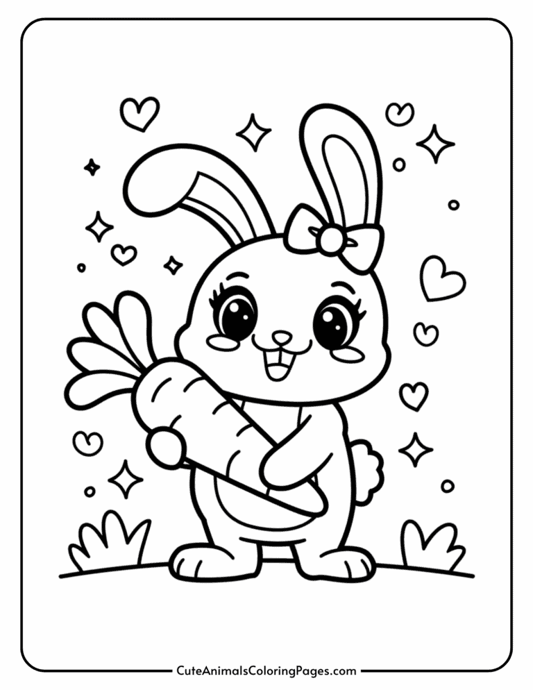 Kawaii Bunny Coloring Pages (13 Free Printable PDF Pages) - Cute ...