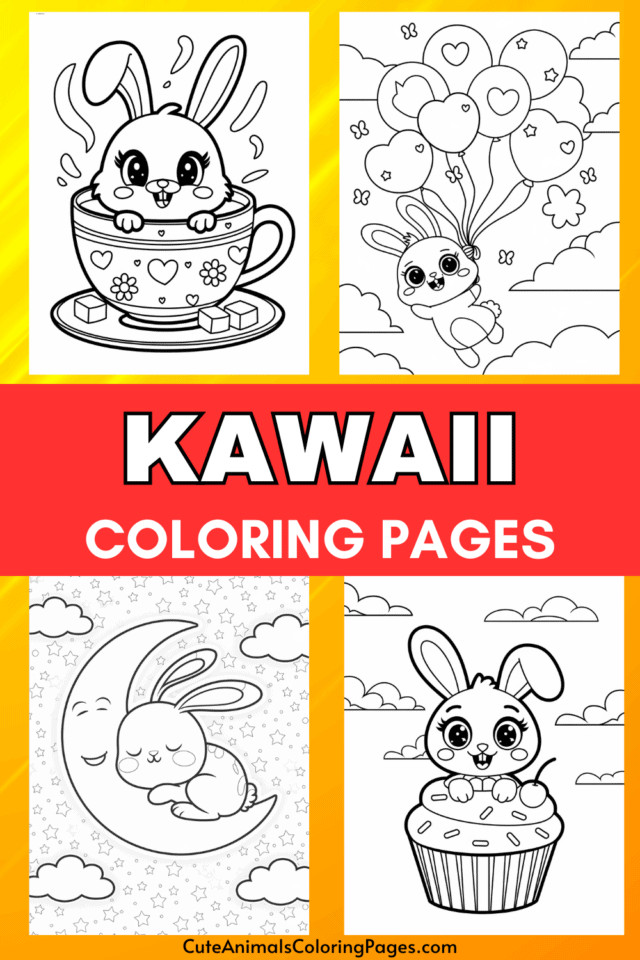 Kawaii Bunny Coloring Pages (13 Free Printable PDF Pages) - Cute ...