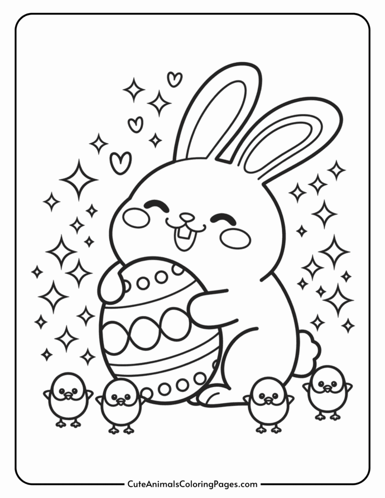 Kawaii Easter Coloring Pages (15 Free Printable PDF Pages) - Cute ...