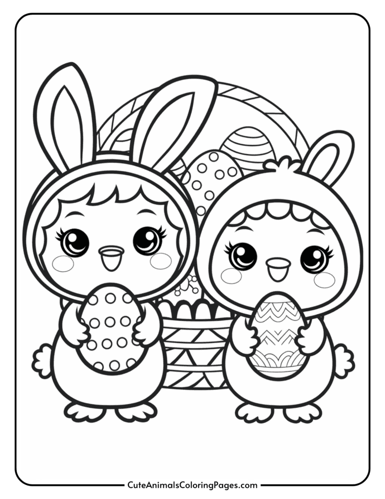 Kawaii Easter Coloring Pages (15 Free Printable PDF Pages) - Cute ...