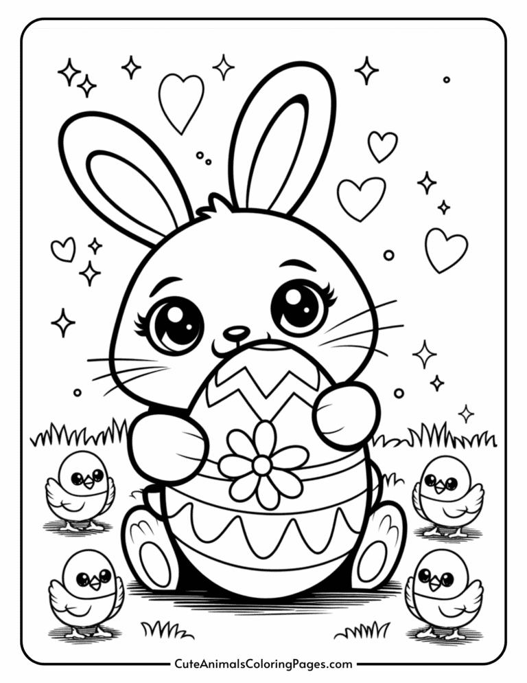 Kawaii Easter Coloring Pages (15 Free Printable PDF Pages) - Cute ...