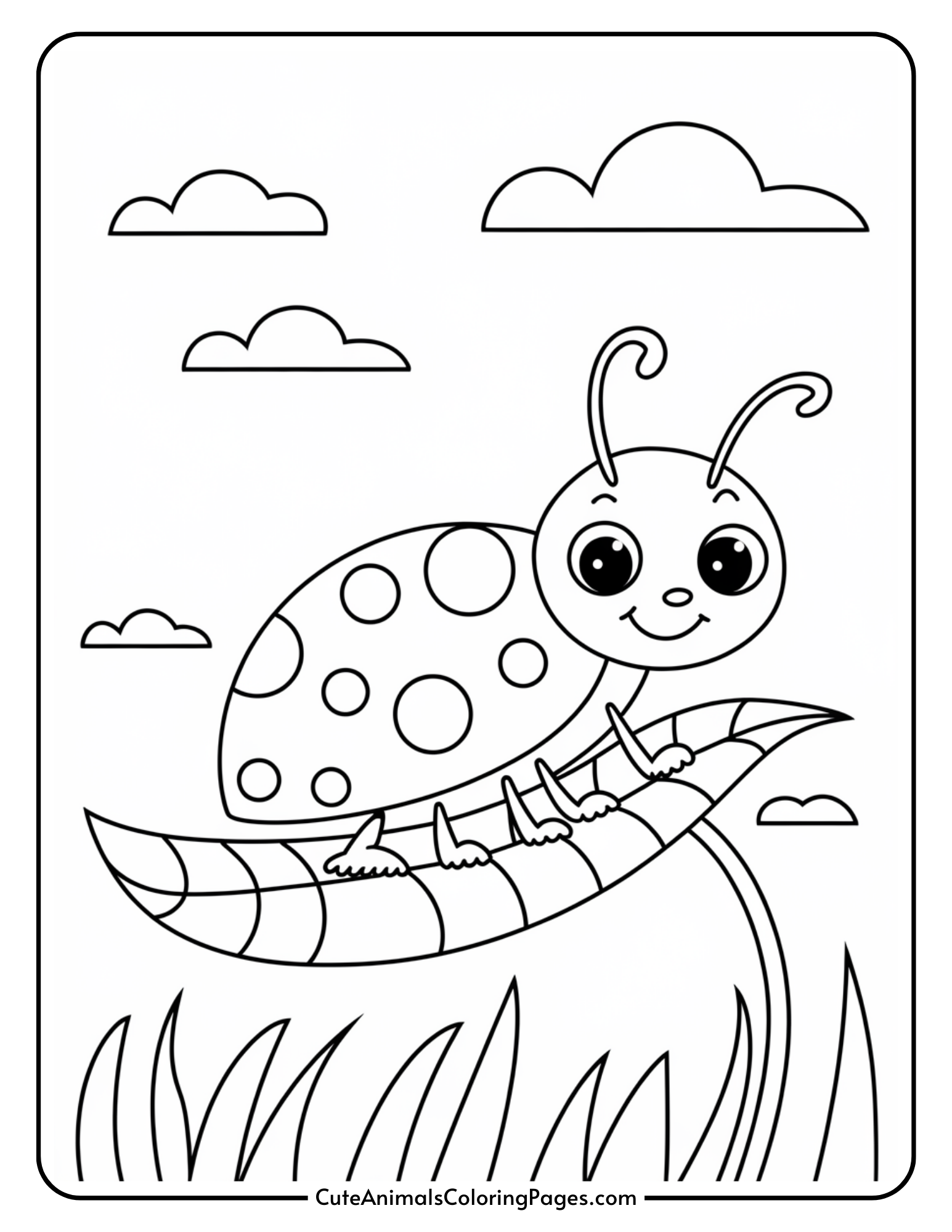 Ladybug Coloring Page 4 Free Printable Pdf Pages Cute Animals