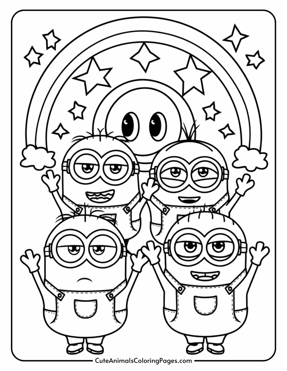 Minions Coloring Pages (15 Free Printable PDF Pages) - Cute Animals ...