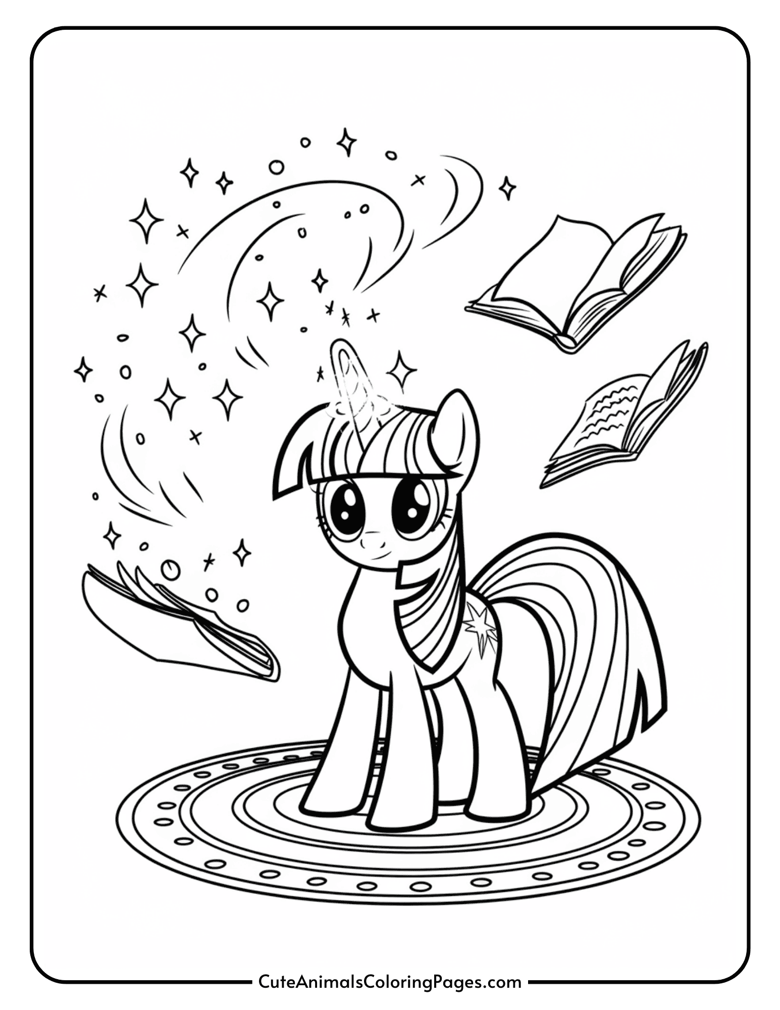 Twilight Sparkle Coloring Pages (10 Free Printable PDF Pages) - Cute ...