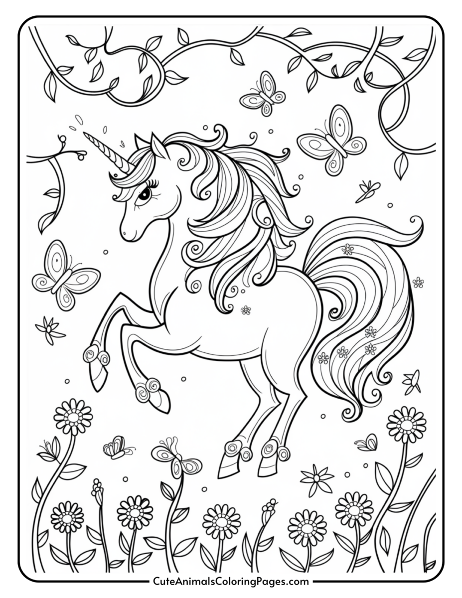 Unicorn Coloring Pages (15 Free Printable PDF Pages) - Cute Animals ...