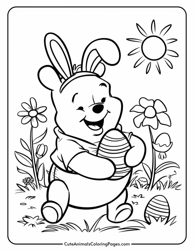 Winnie the Pooh Easter Coloring Pages (12 Free Printable PDF Pages ...