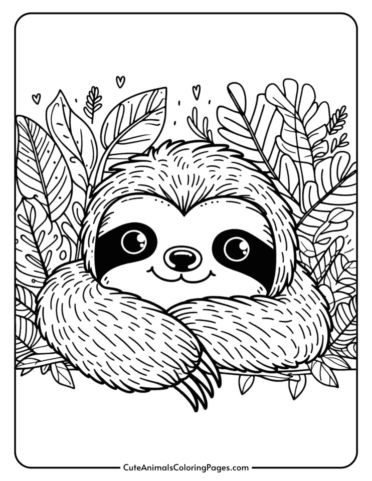 Sloth Coloring Pages (9 Free Printable Pages) - Cute Animals Coloring Pages