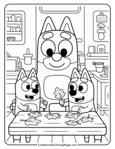 Bluey Fall Coloring Pages (8 Printable PDF Pages) - Cute Animals ...