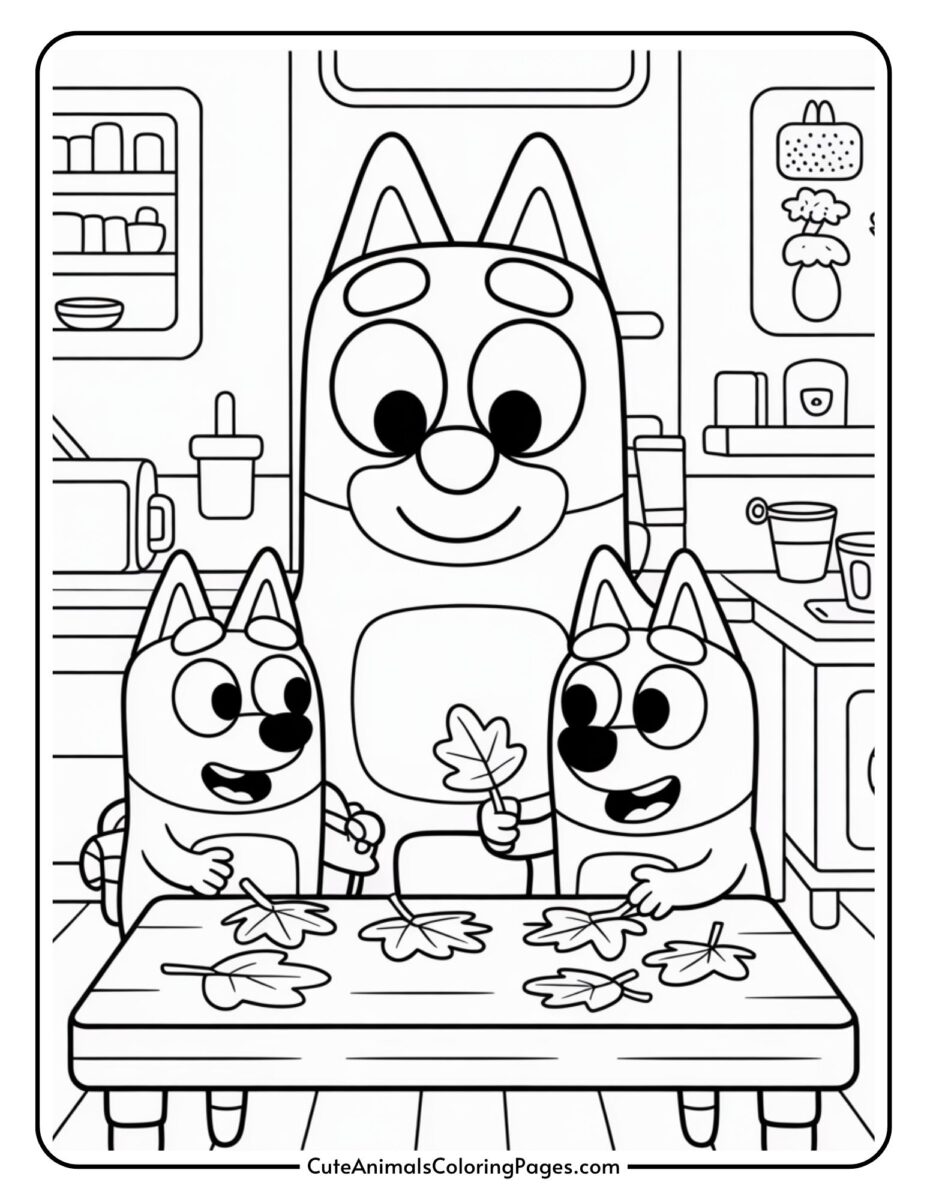 Bluey Fall Coloring Pages (8 Printable PDF Pages) - Cute Animals ...