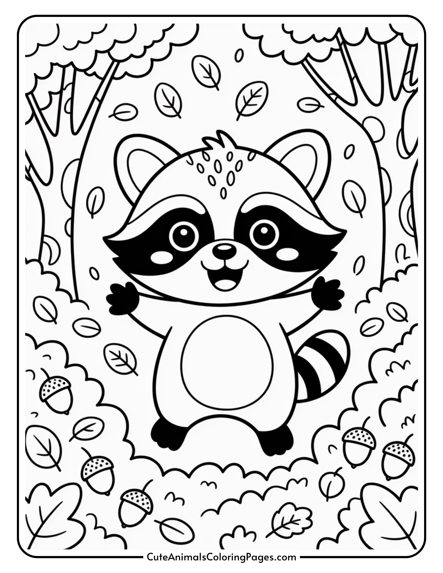 Cute Fall Coloring Pages for Kids (7 Printable PDF Pages) - Cute ...