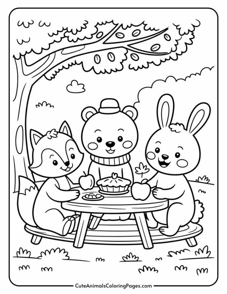 Cute Fall Coloring Pages for Kids (7 Printable PDF Pages) - Cute ...