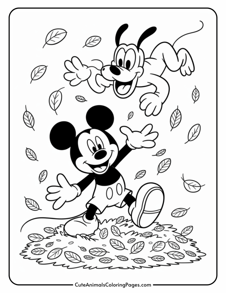 Disney Fall Coloring Pages (8 Free Printables) - Cute Animals Coloring ...