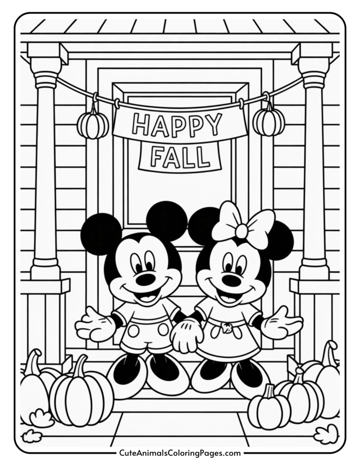 Disney Fall Coloring Pages (8 Free Printables) - Cute Animals Coloring ...