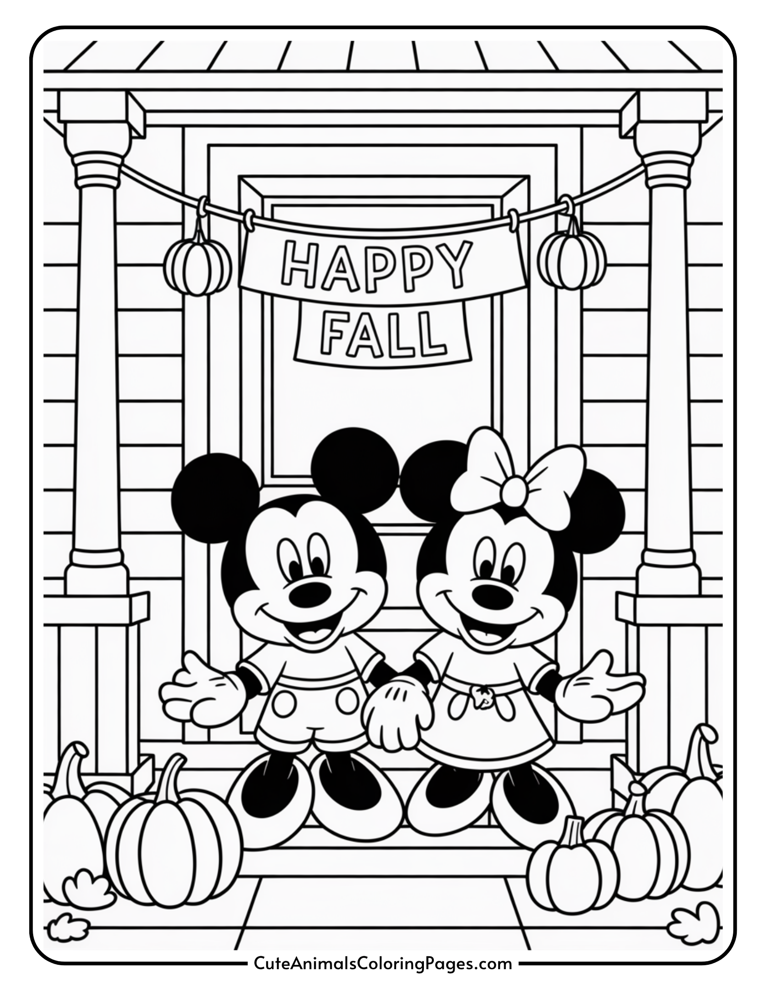 Disney Fall Coloring Pages (8 Free Printables) - Cute Animals Coloring ...