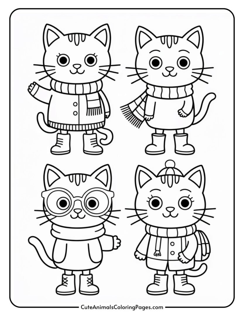 Fall Cat Coloring Pages to Color (9 Free Printables) - Cute Animals ...