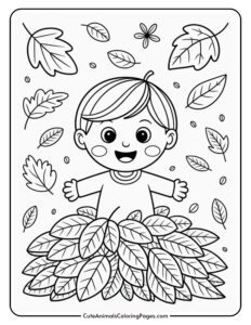 Fall Foliage Coloring Pages (8 Pages to Print) - Cute Animals Coloring ...