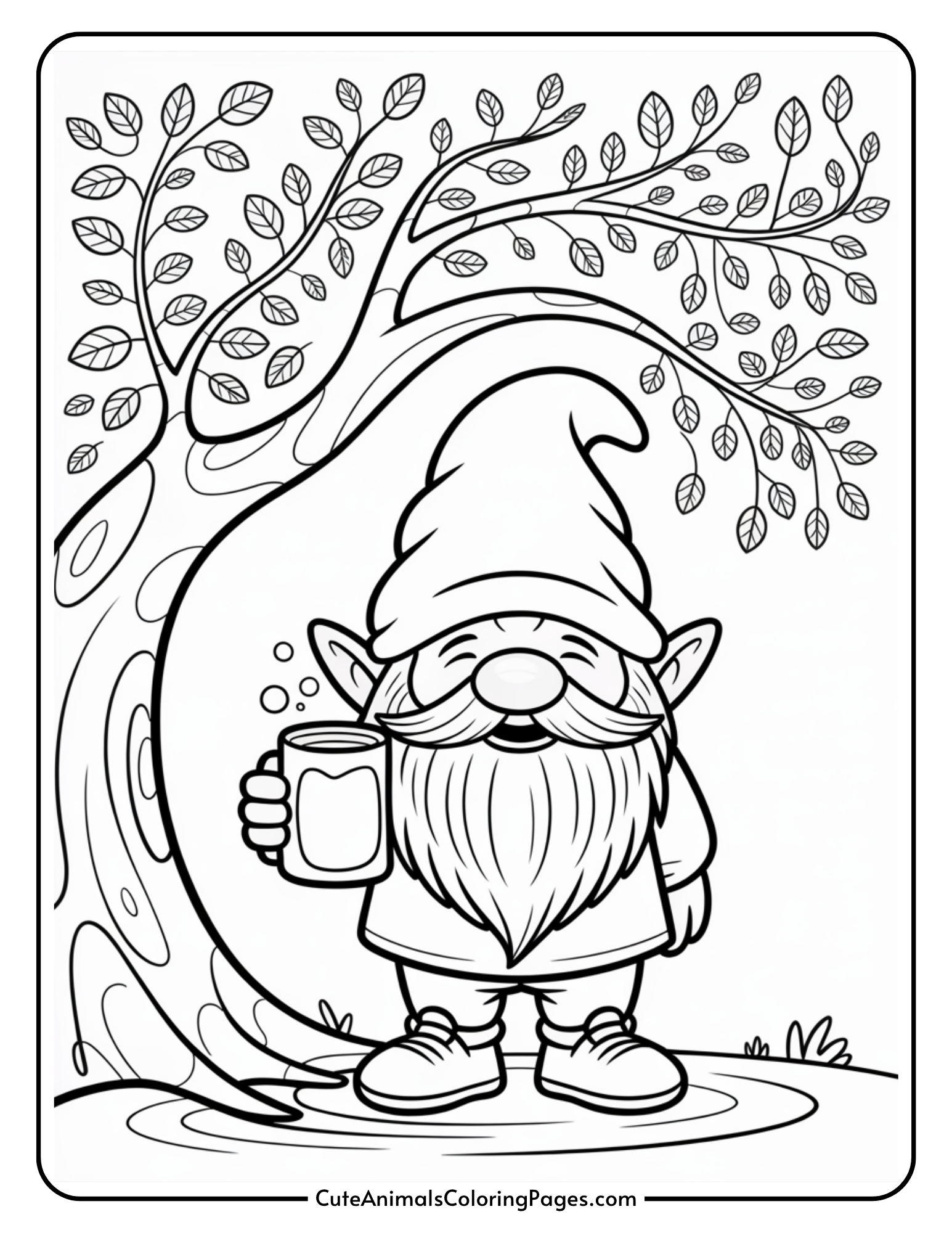 Fall Gnome Coloring Pages (6 PDF Printable Pages) - Cute Animals ...
