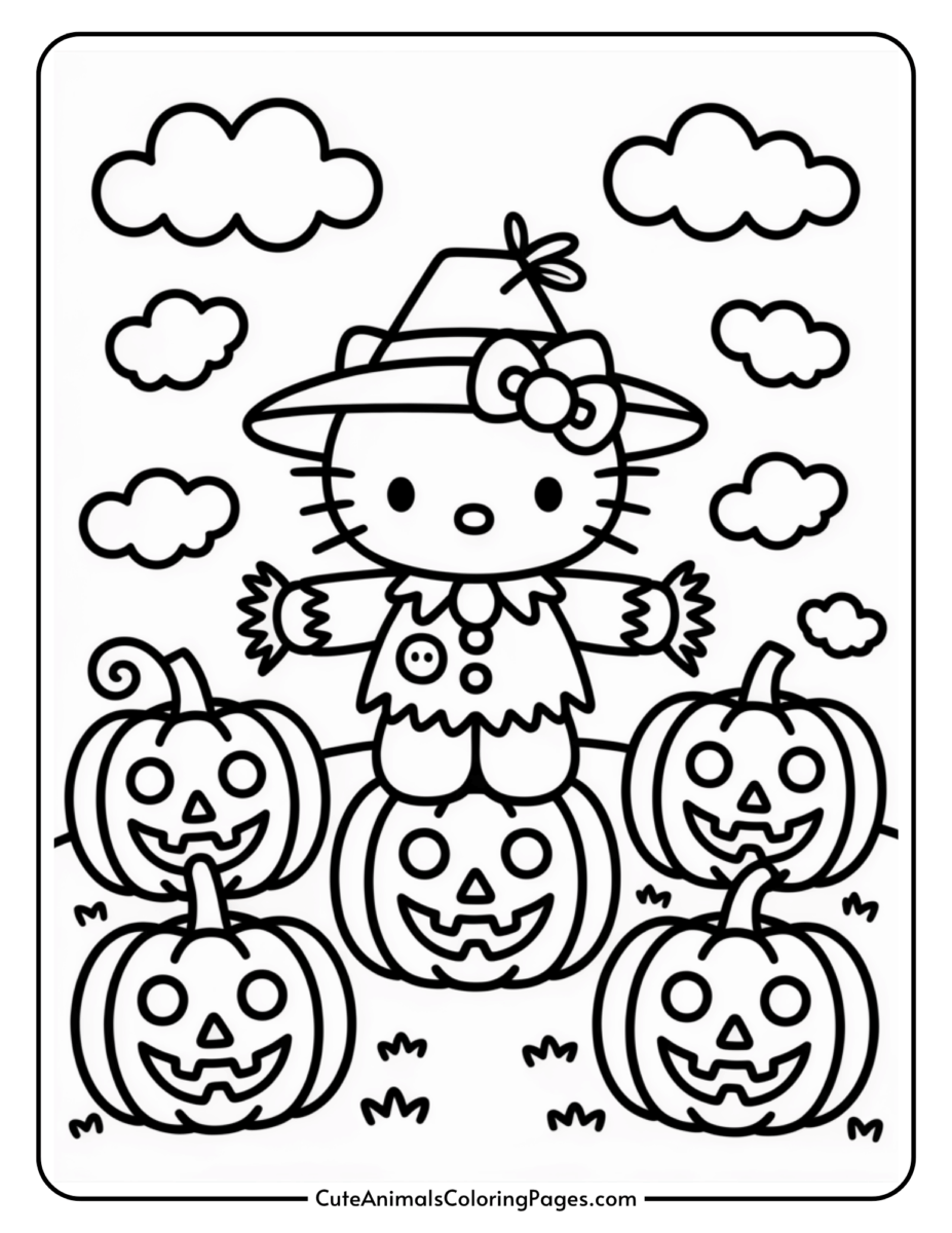 Fall Hello Kitty Coloring Pages (10 PDF Pages) - Cute Animals Coloring ...