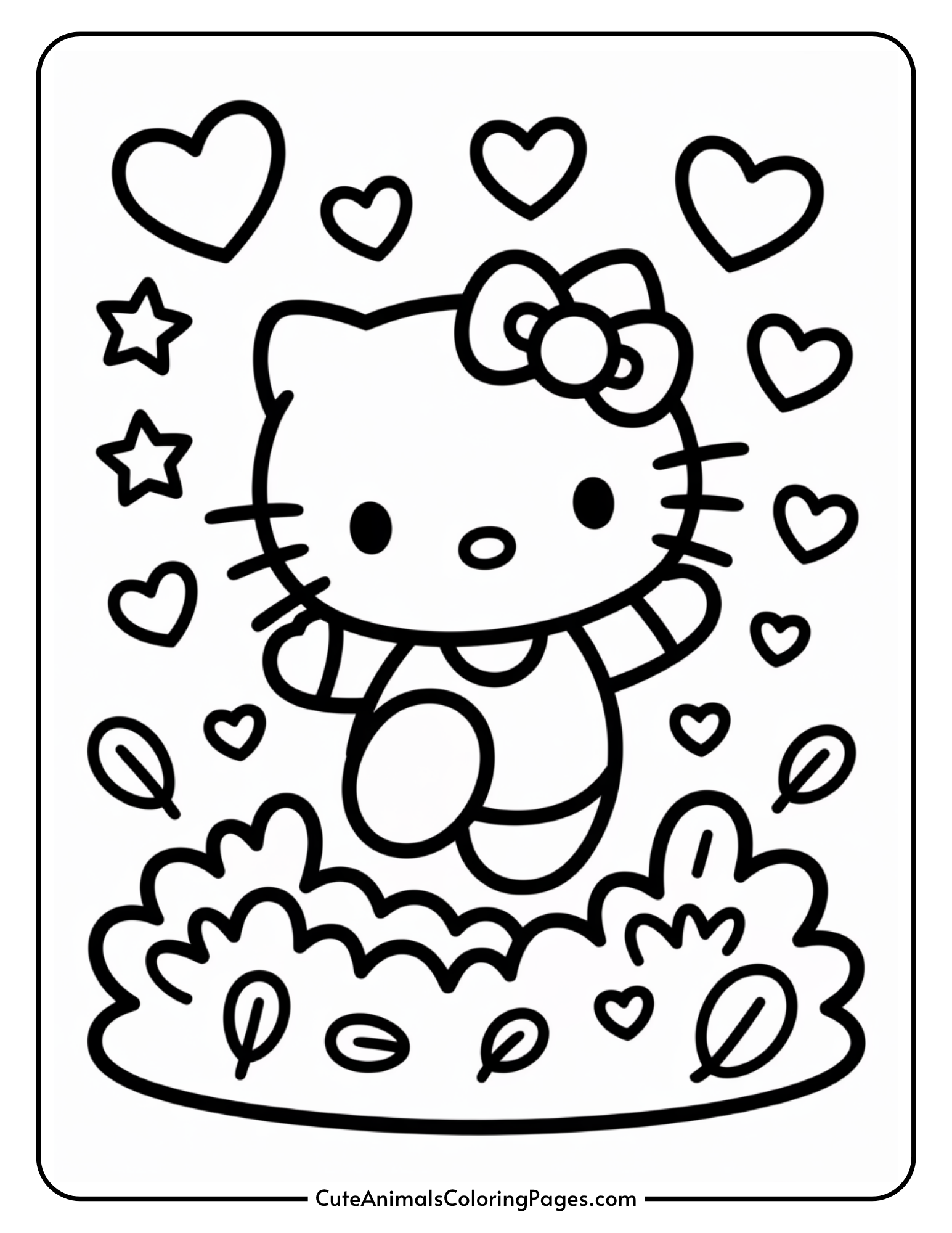 Fall Hello Kitty Coloring Pages (10 PDF Pages) - Cute Animals Coloring ...
