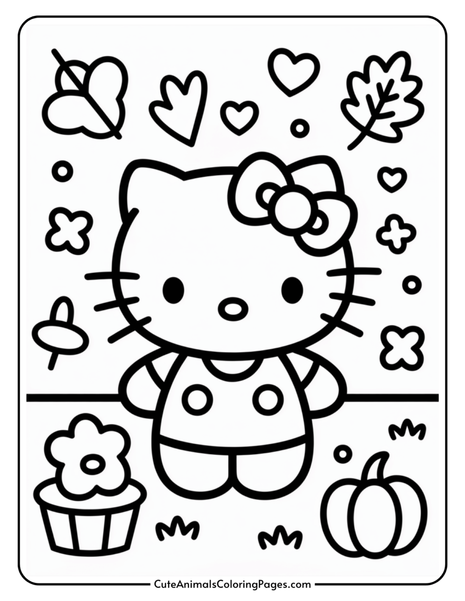 Fall Hello Kitty Coloring Pages (10 PDF Pages) - Cute Animals Coloring ...
