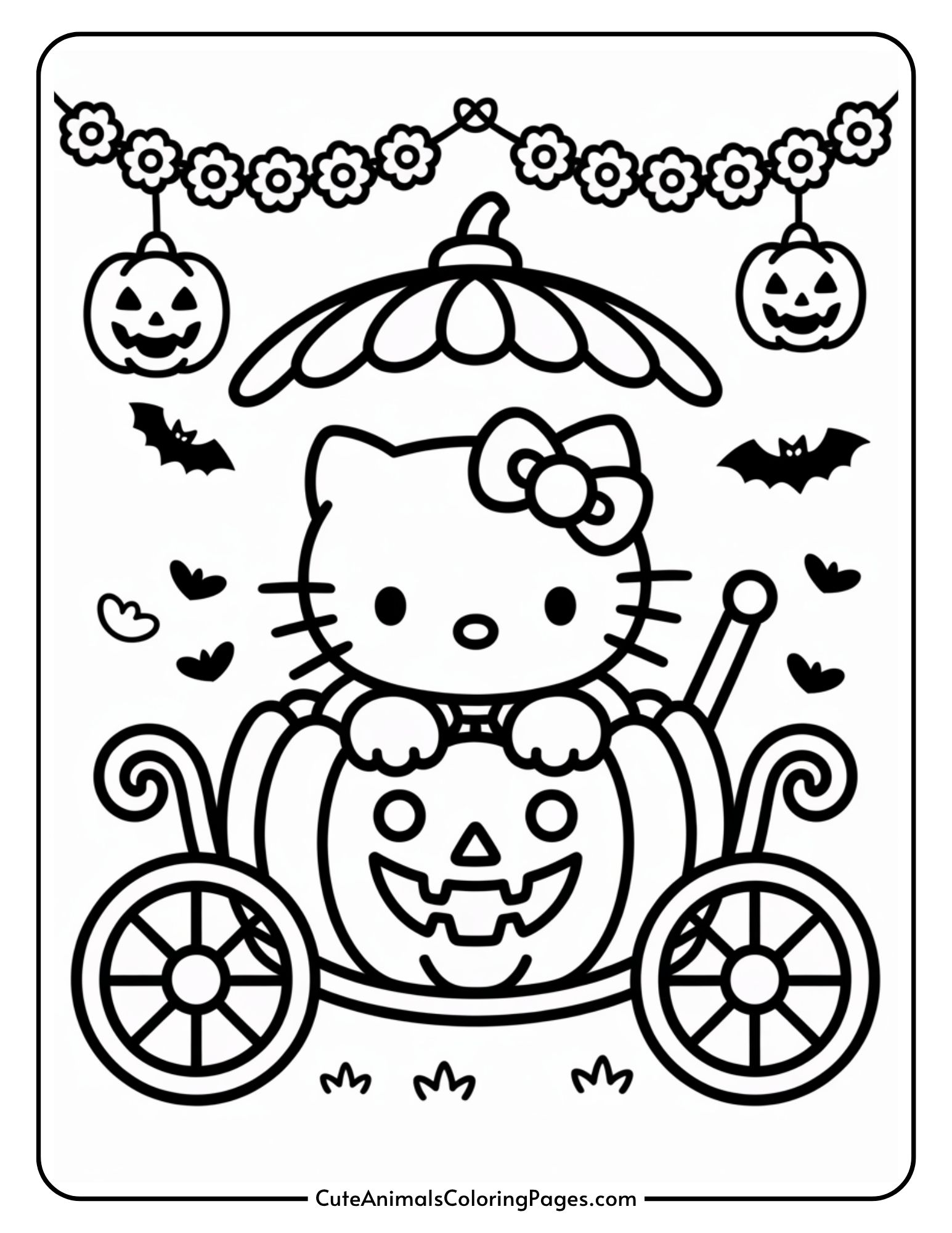 Free Printable Hello Kitty Halloween Coloring Pages (7 Pages) - Cute ...