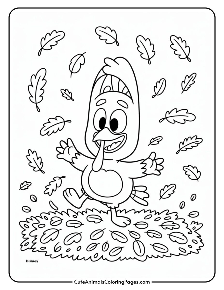 Bluey Thanksgiving Coloring Pages (8 Printable Pages) - Cute Animals ...