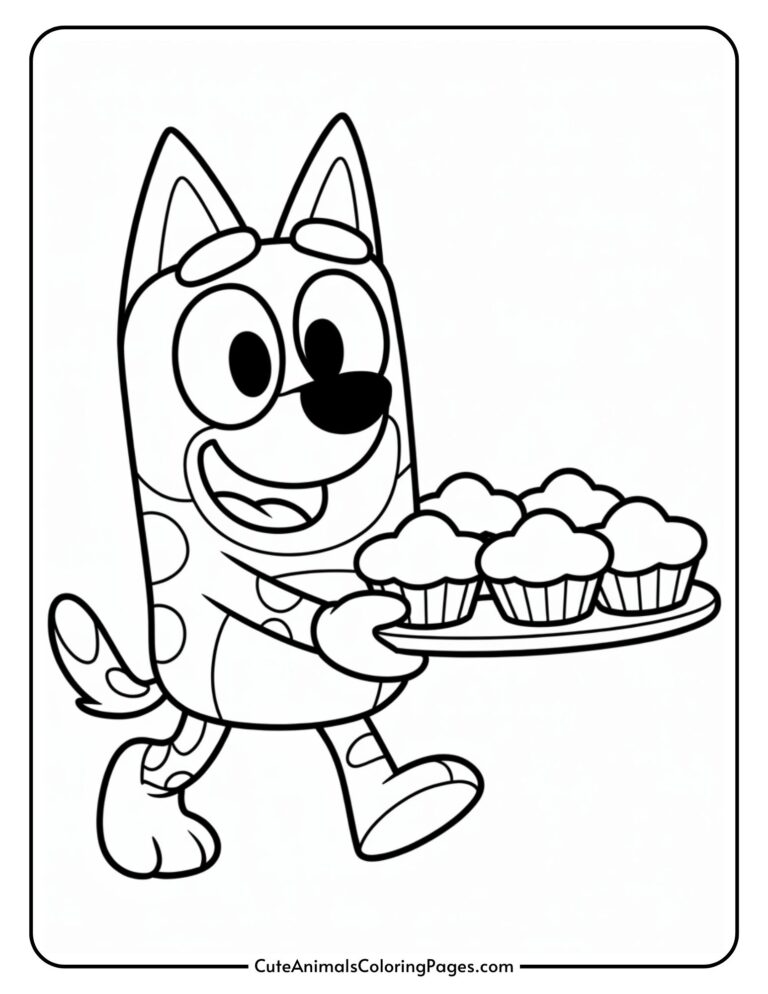 Bluey Thanksgiving Coloring Pages (8 Printable Pages) - Cute Animals ...