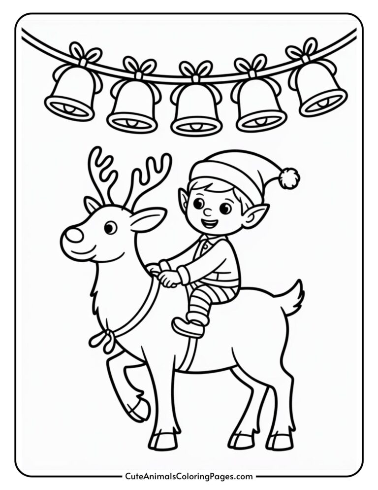 Christmas Elf Coloring Pages (8 PDF Pages To Color) - Cute Animals ...