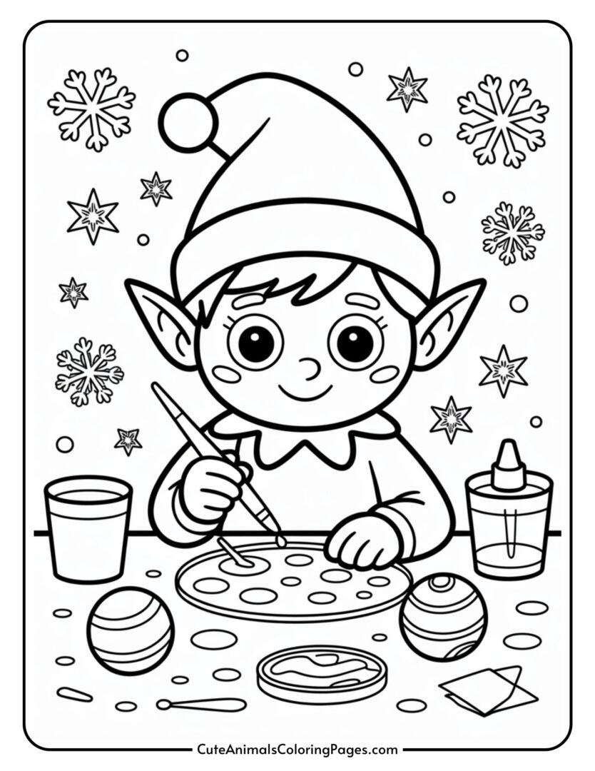Christmas Elves Coloring Pages (8 PDF Pages For Coloring) - Coloring Feel