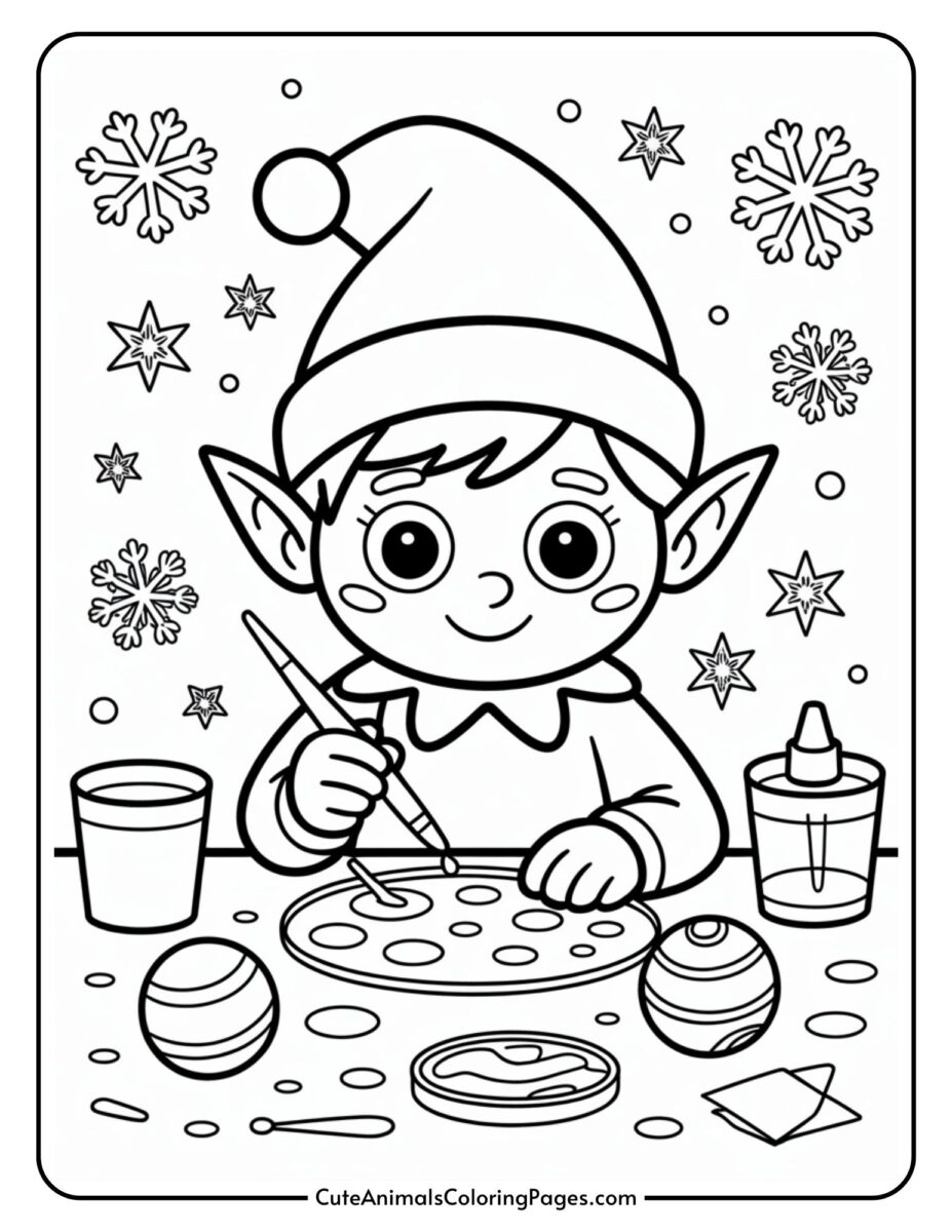 Christmas Elf Coloring Pages (8 PDF Pages To Color) - Cute Animals ...
