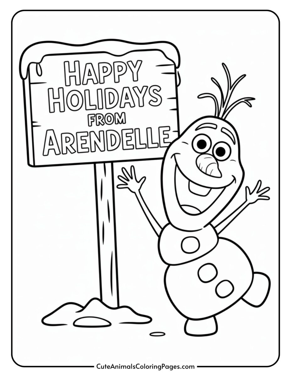 Christmas Frozen Coloring Pages (10 Printable Pages) - Coloring Feel