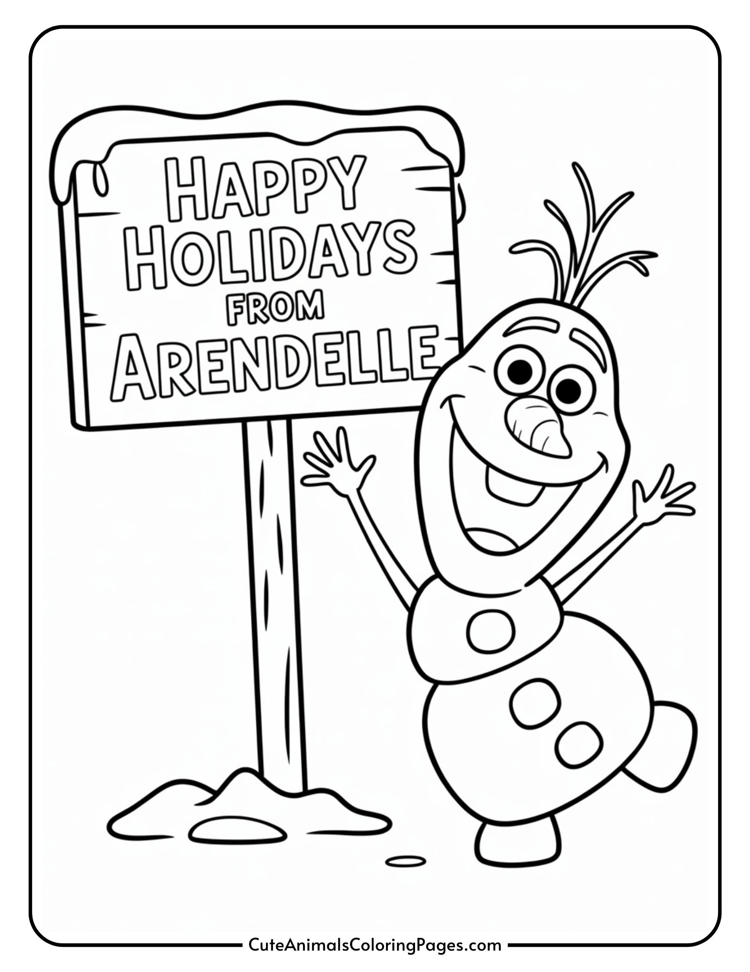 Christmas Frozen Coloring Pages (10 Printable Pages) - Coloring Feel