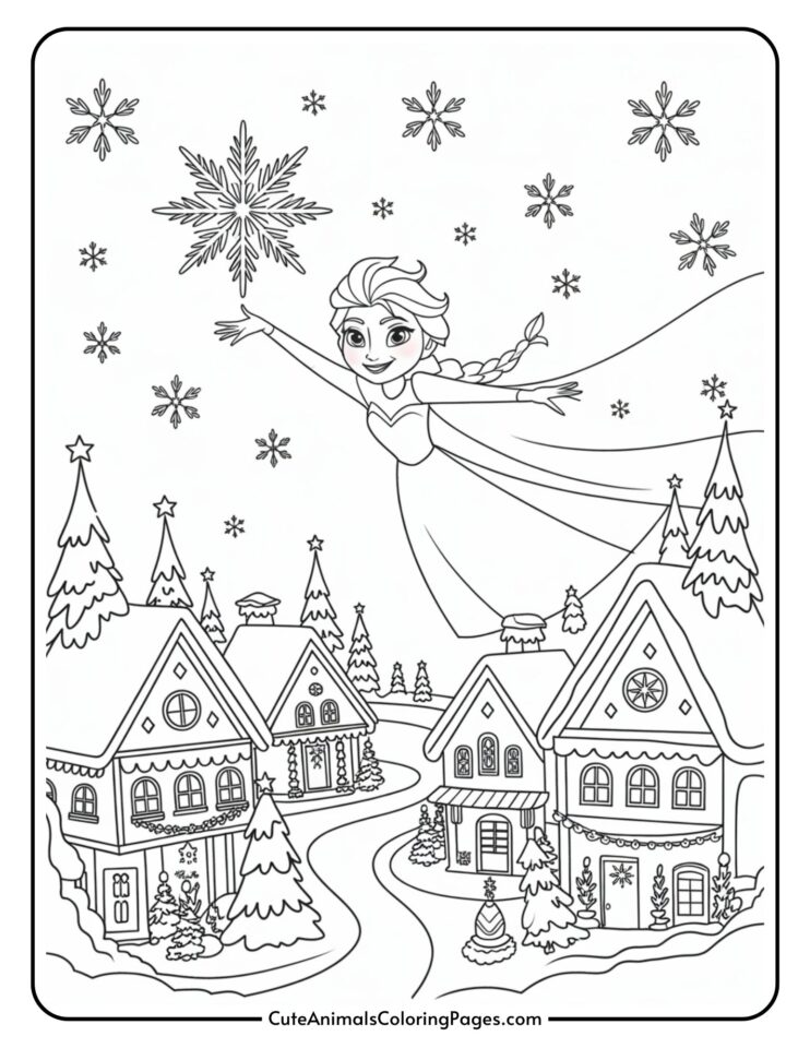 Christmas Frozen Coloring Pages (10 Printable Pages) - Coloring Feel