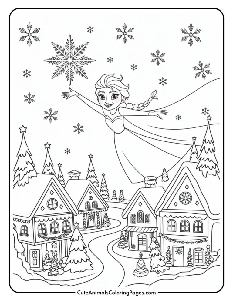 Christmas Frozen Coloring Pages (10 Printable Pages) - Coloring Feel