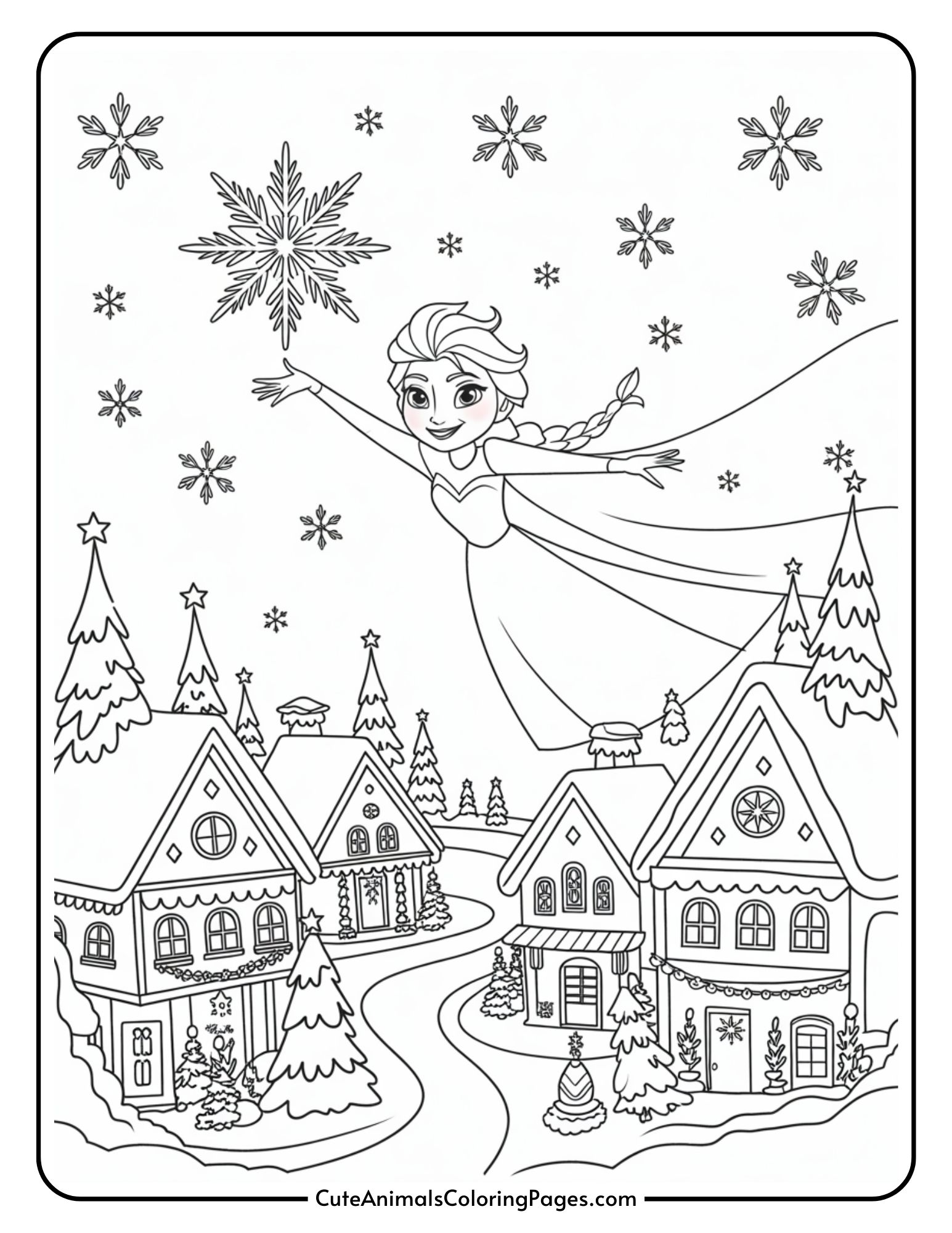 Christmas Frozen Coloring Pages (10 Printable Pages) - Coloring Feel