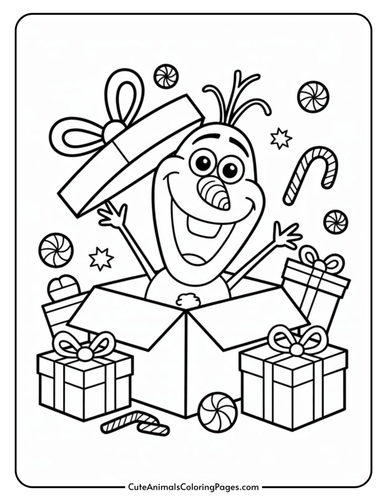 Christmas Frozen Coloring Pages (10 Pages To Print) - Cute Animals ...