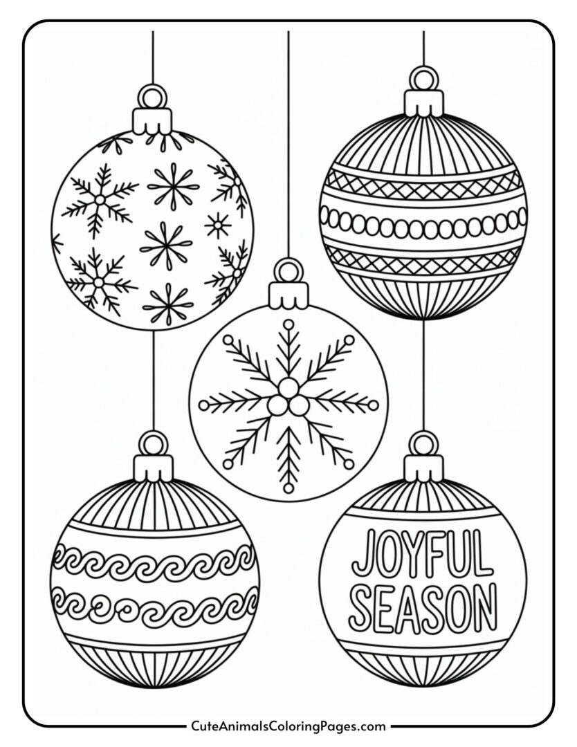 Christmas Ornaments Coloring Pages Printable (8 Pages To Print) - Cute ...
