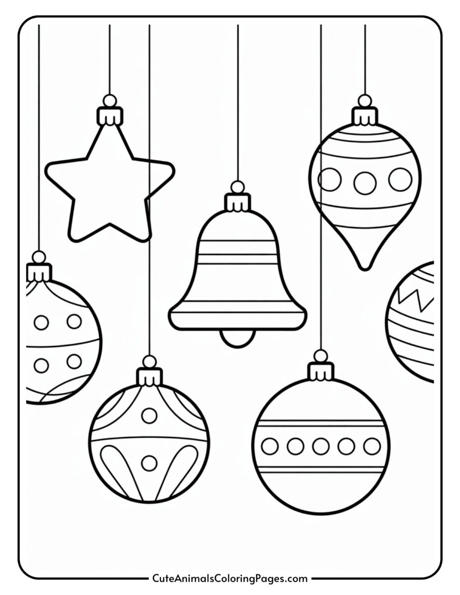 Christmas Ornaments Coloring Pages Printable (8 Pages To Print) - Cute ...