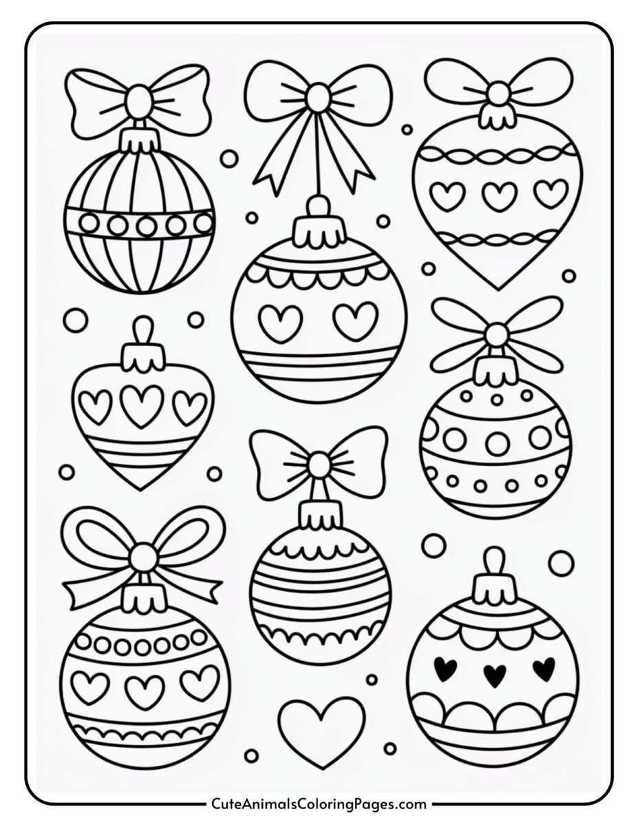 Christmas Ornaments Coloring Pages Printable (8 Pages To Print) - Cute ...
