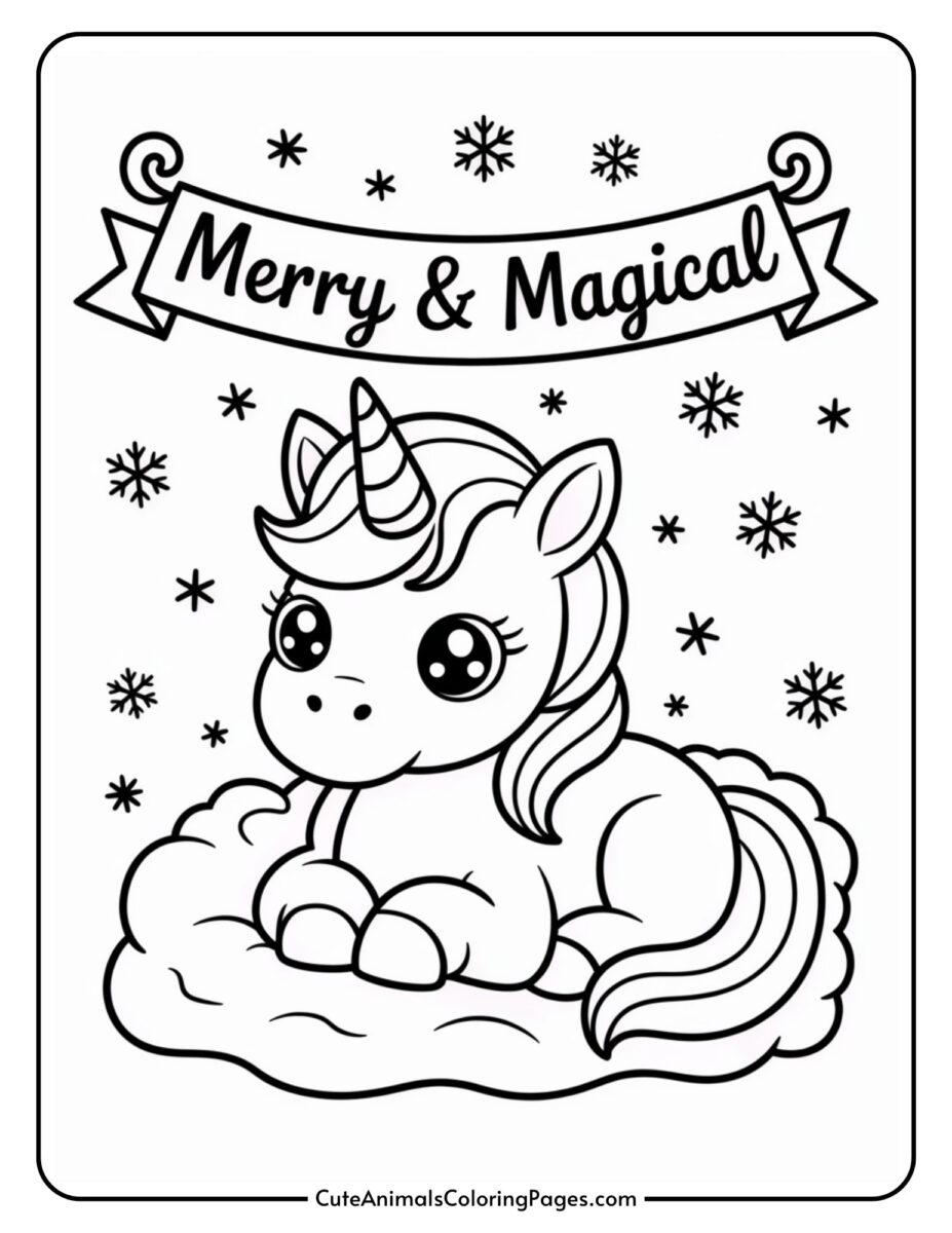 Christmas Unicorn Coloring Page (8 Pages to Color) - Coloring Feel