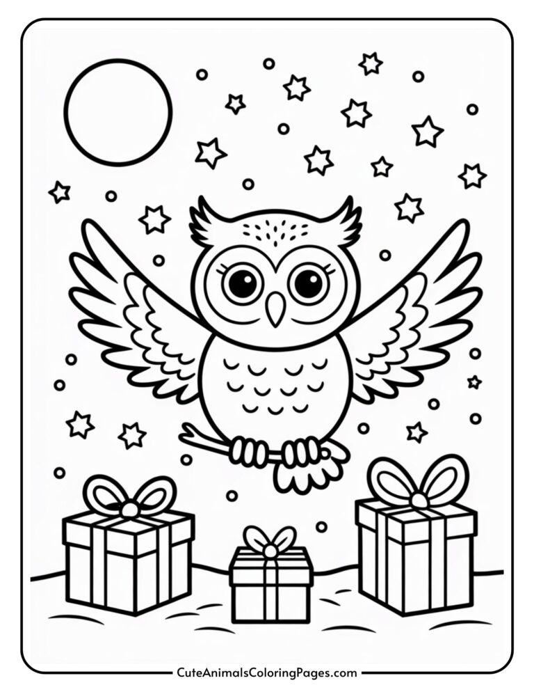 Cute Christmas Animals Coloring Pages (10 Pages To Print) - Cute ...