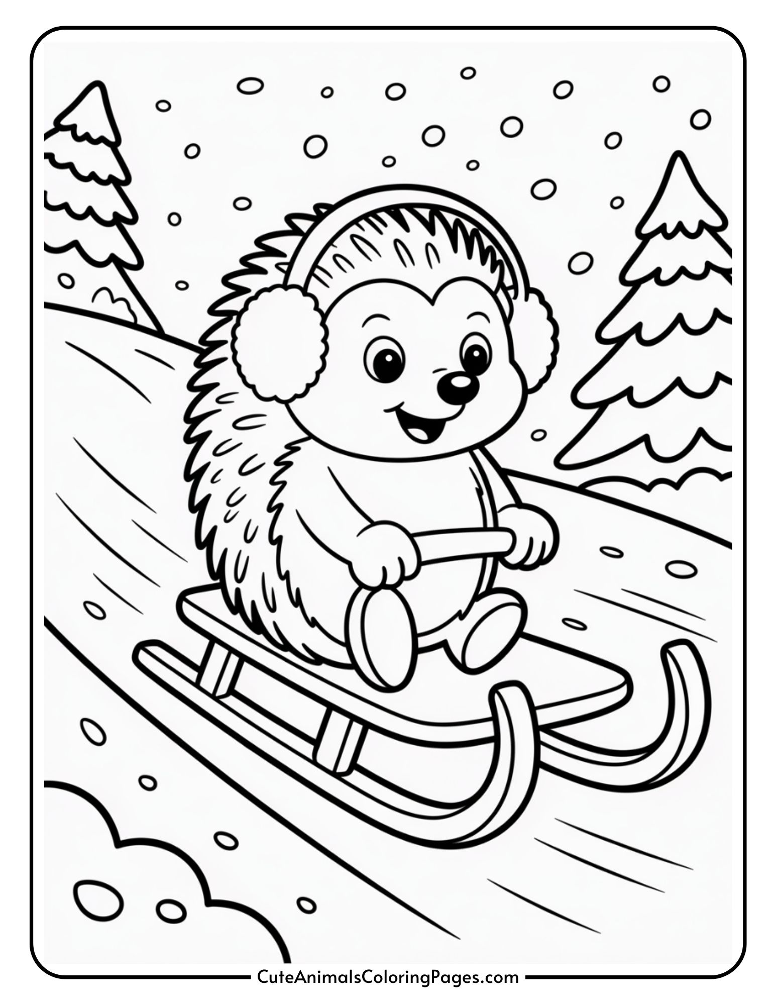 Cute Christmas Animal Coloring Pages (10 Printable Pages) - Coloring Feel