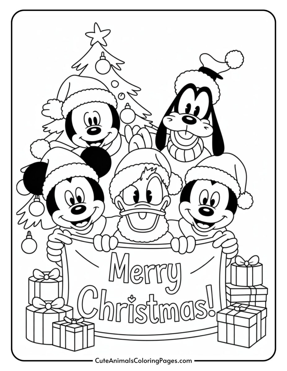Disney Christmas Coloring Pages (10 PDF Pages) - Coloring Feel
