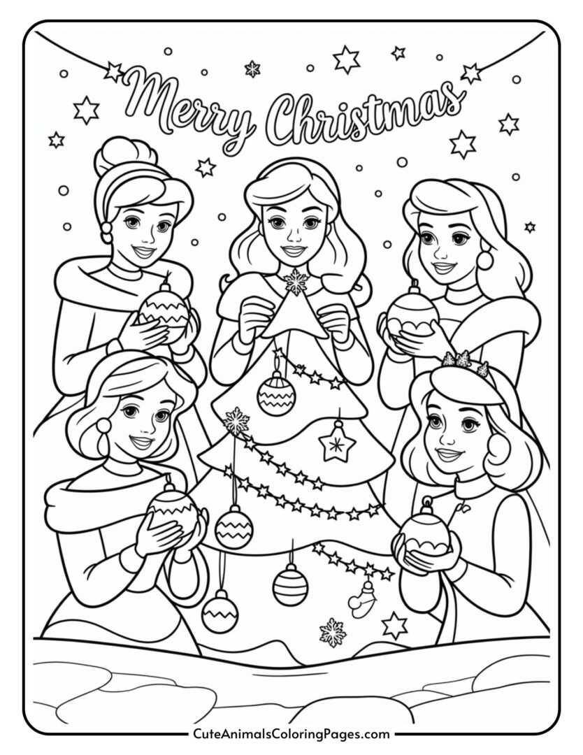 Disney Christmas Coloring Pages (10 PDF Pages) - Coloring Feel