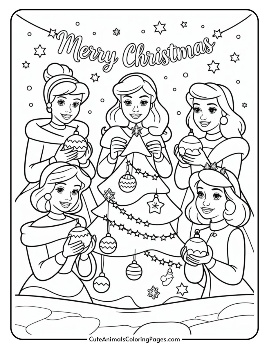 Disney Christmas Coloring Pages (10 PDF Pages) - Coloring Feel